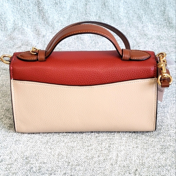 Coach | Bags | Coach Kleo Top Handle Bagcrossbody In Colorblock Pebble ...